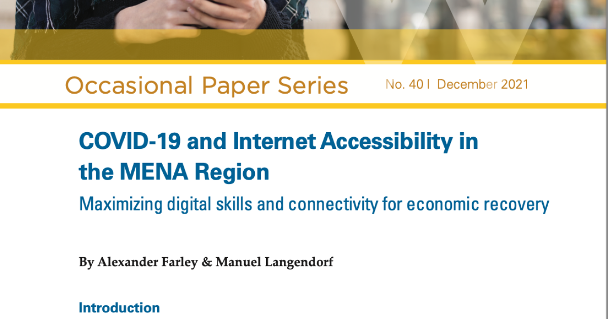 COVID-19 and Internet Accessibility in the MENA Region: Maximizing ...